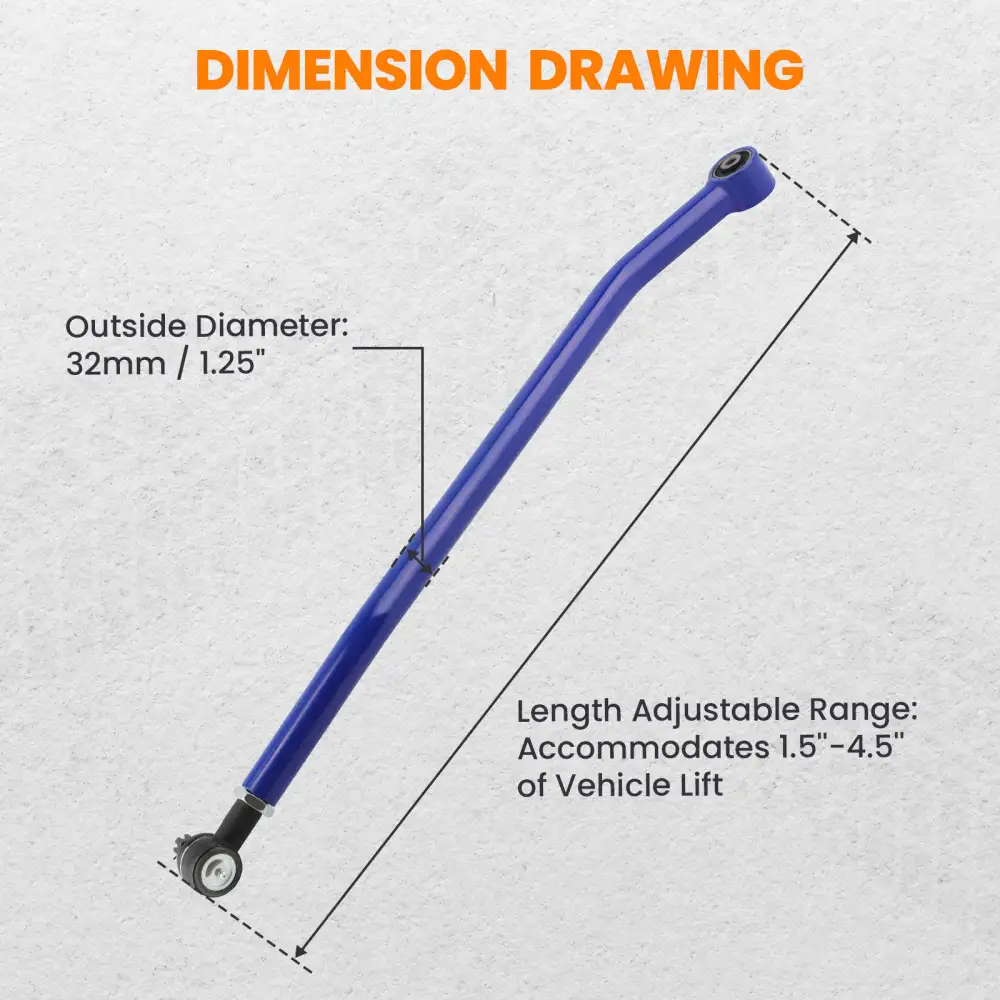 GHS Adjustable Heavy Duty Front Track Bar compatible for Jeep Wrangler ...