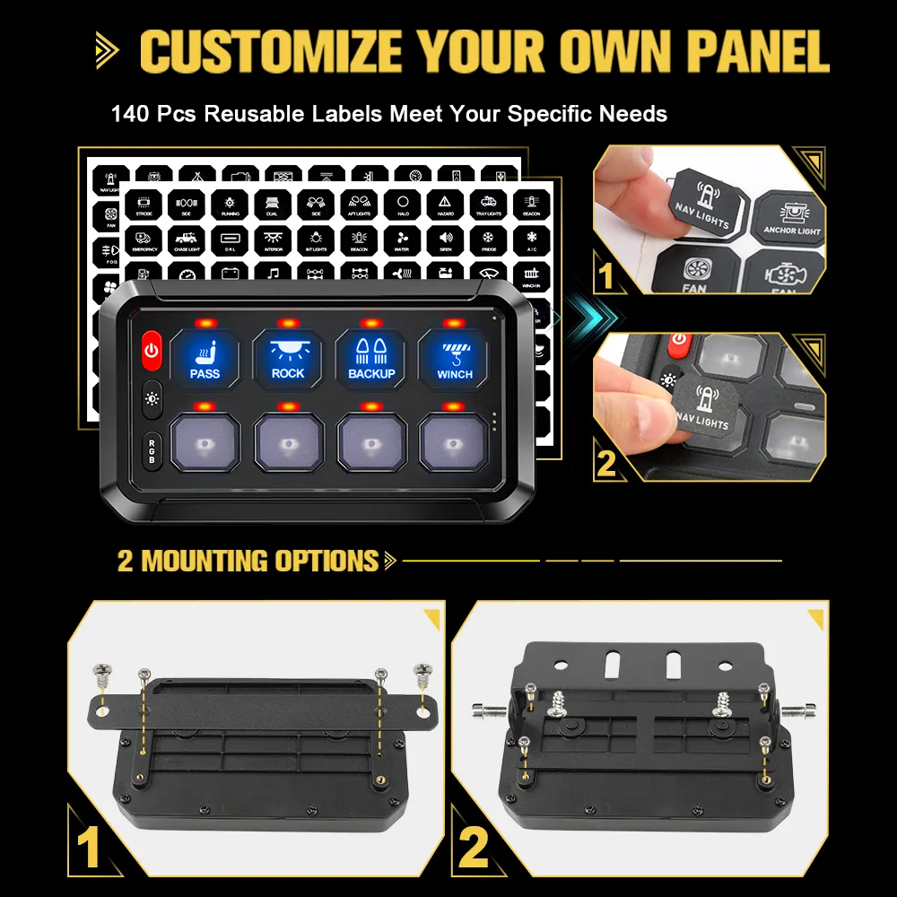 GHS - 8 Gang Wireless Control Switch Panel Circuit Control Box ...